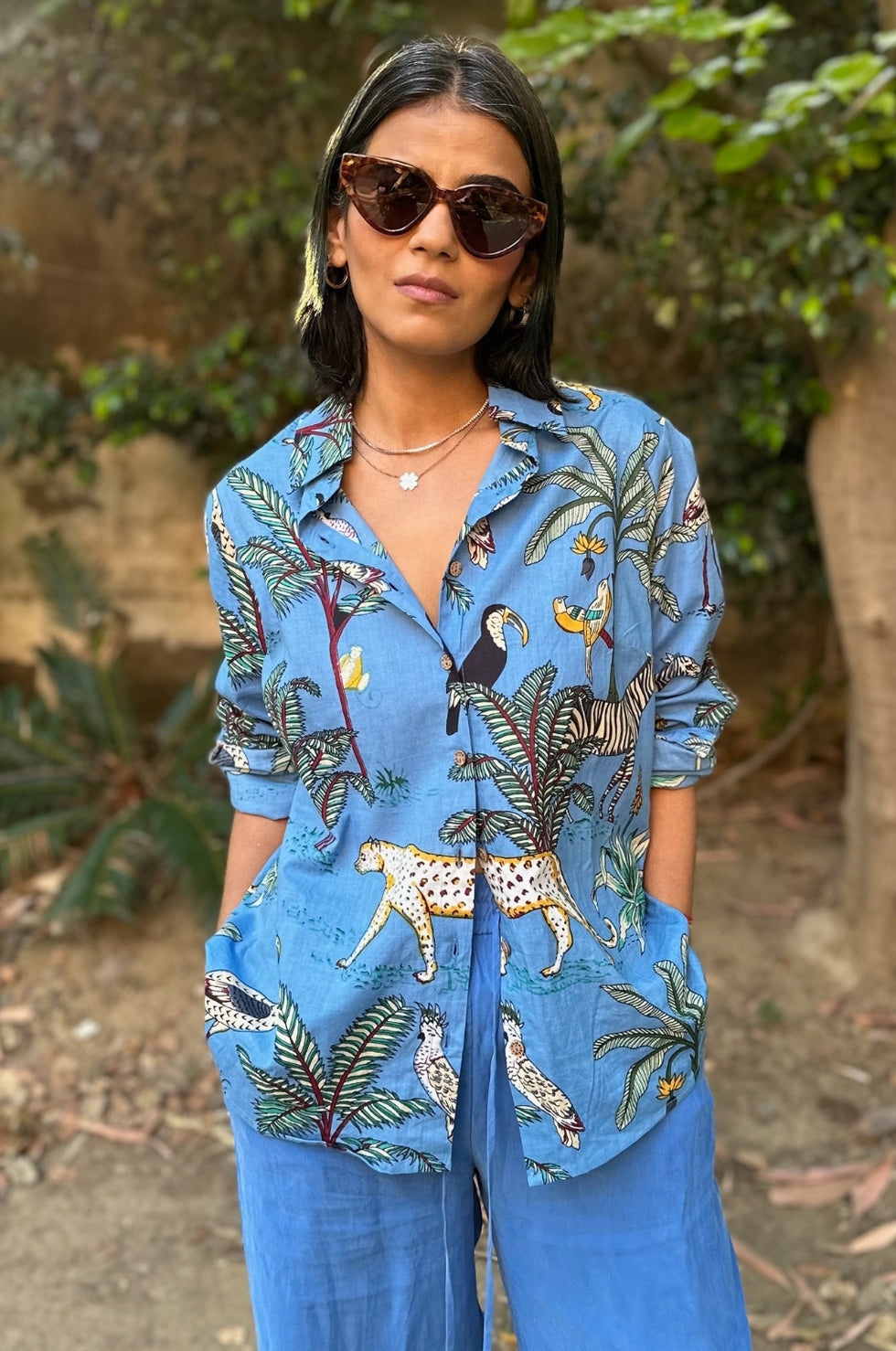 Tropical Jungle Print Red Shirt – Gulaal