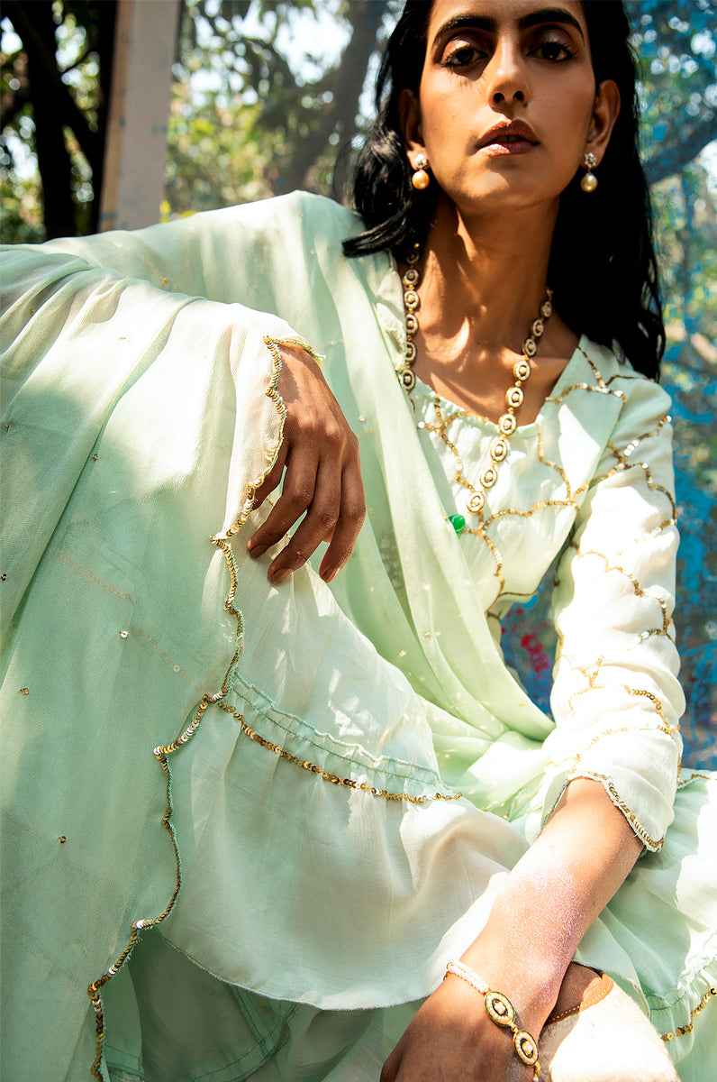 Samyuta Sequin Kurta Sharara With Dupatta - Set Of 3 – Gulaal